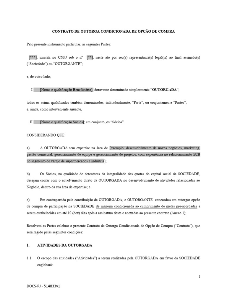 Template Vesting | PDF | Conceitos jurídicos | Direito Comercial