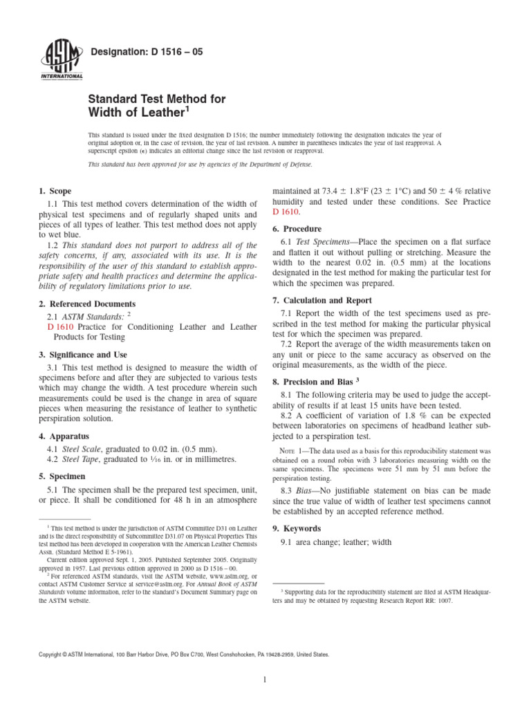 Astm D1516-2005 | PDF