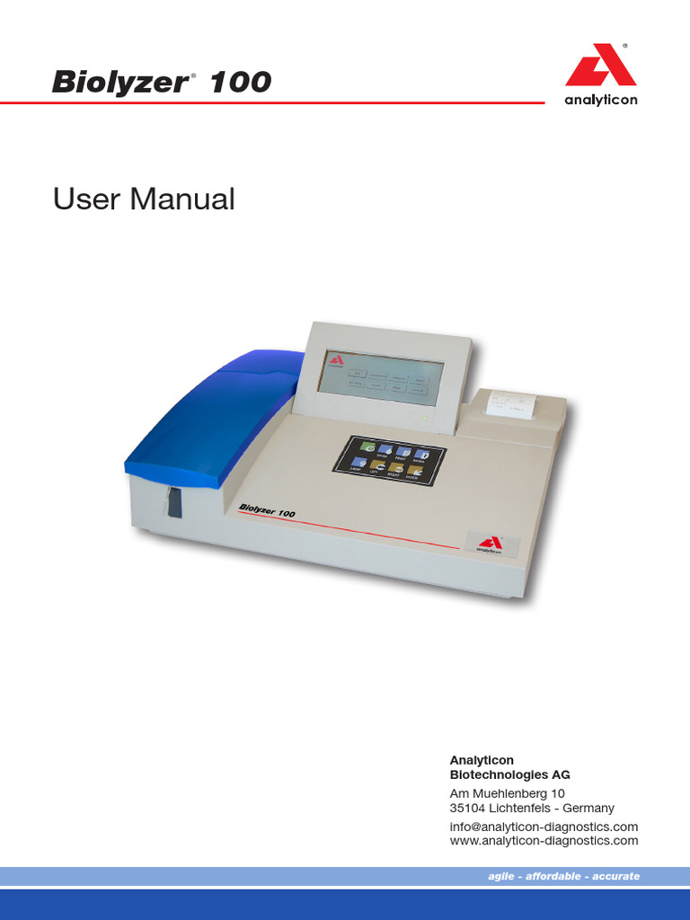 Biolyser B100 V1.5 | PDF | Technology & Engineering