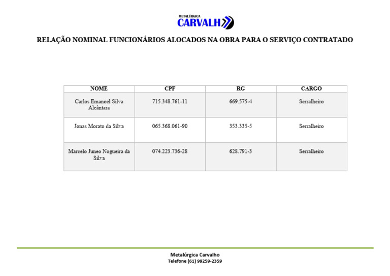 A- MODELO - Relação Nominal | PDF