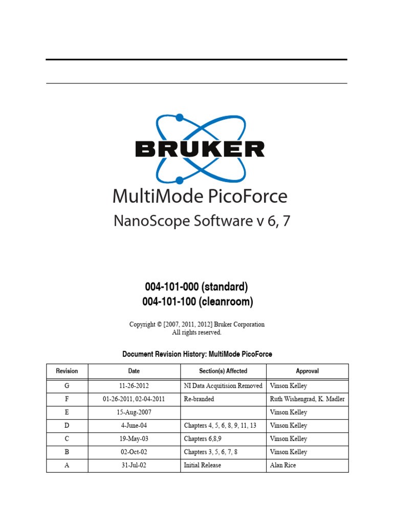 Multimode Picoforce Manual-G (004-101-000) | PDF