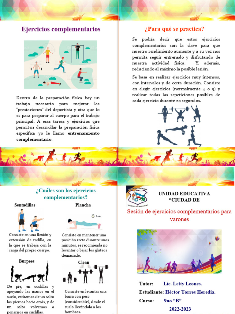 Díptico de Educación Física | PDF | Aptitud física | Ejercicio físico