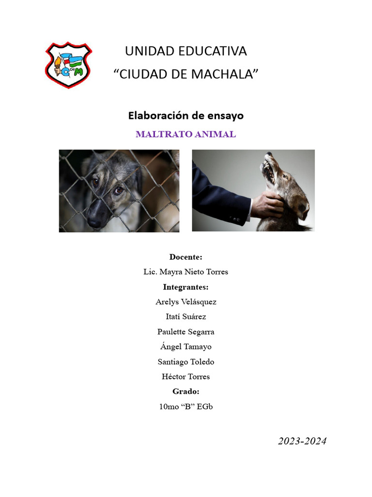 Ensayo Sobre El Maltrato Animal | PDF | Abuso infantil | Violencia