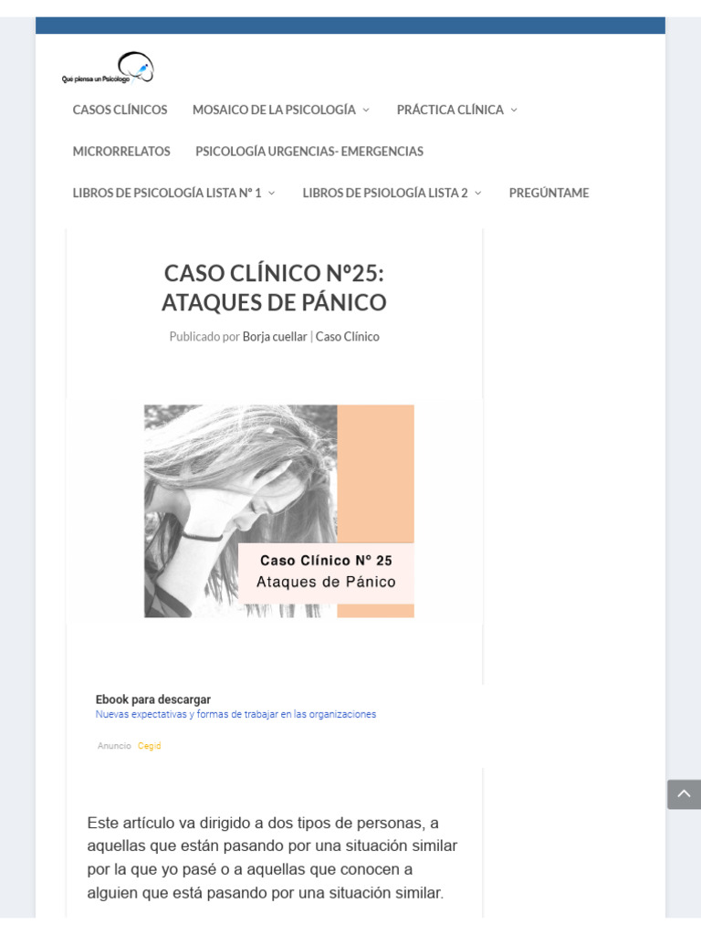 Caso Clínico Nº25 - Ataques de Pánico | PDF | Ataque de pánico | Temor