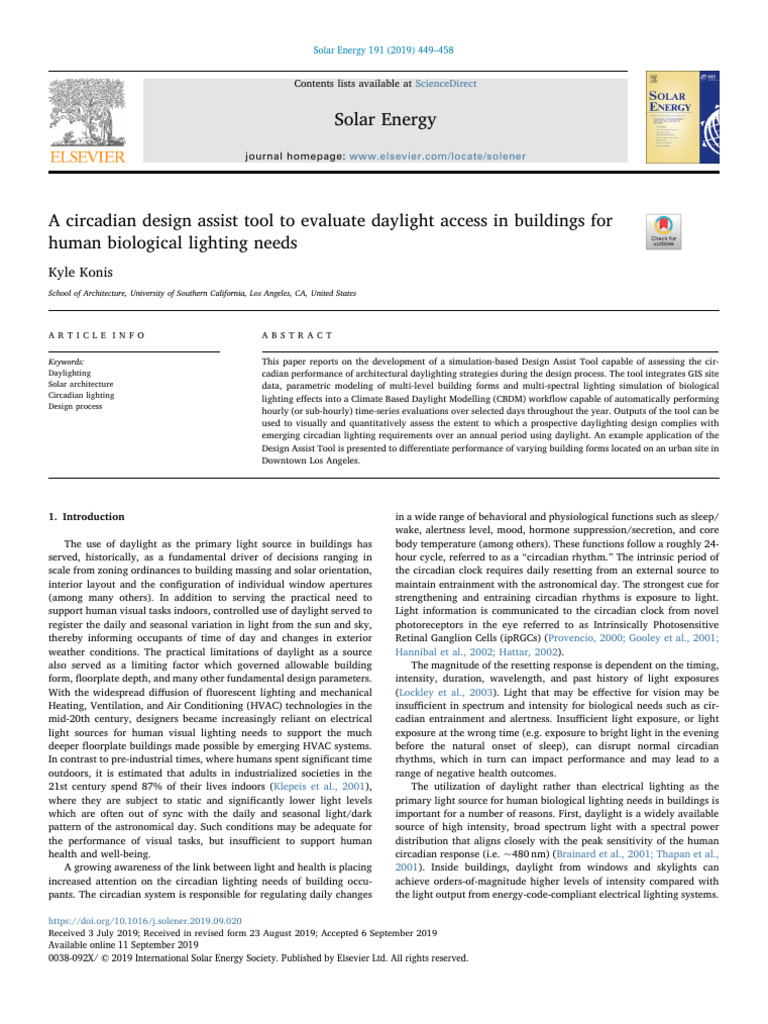 A Circadian Design Assist Tool To Evaluate Daylight Access in Buildings ...