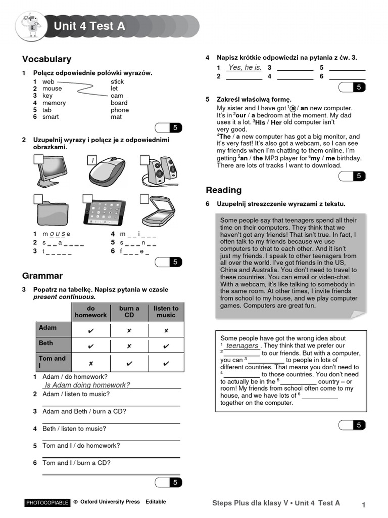13 Steps Plus Dla Klasy V U4 A | PDF