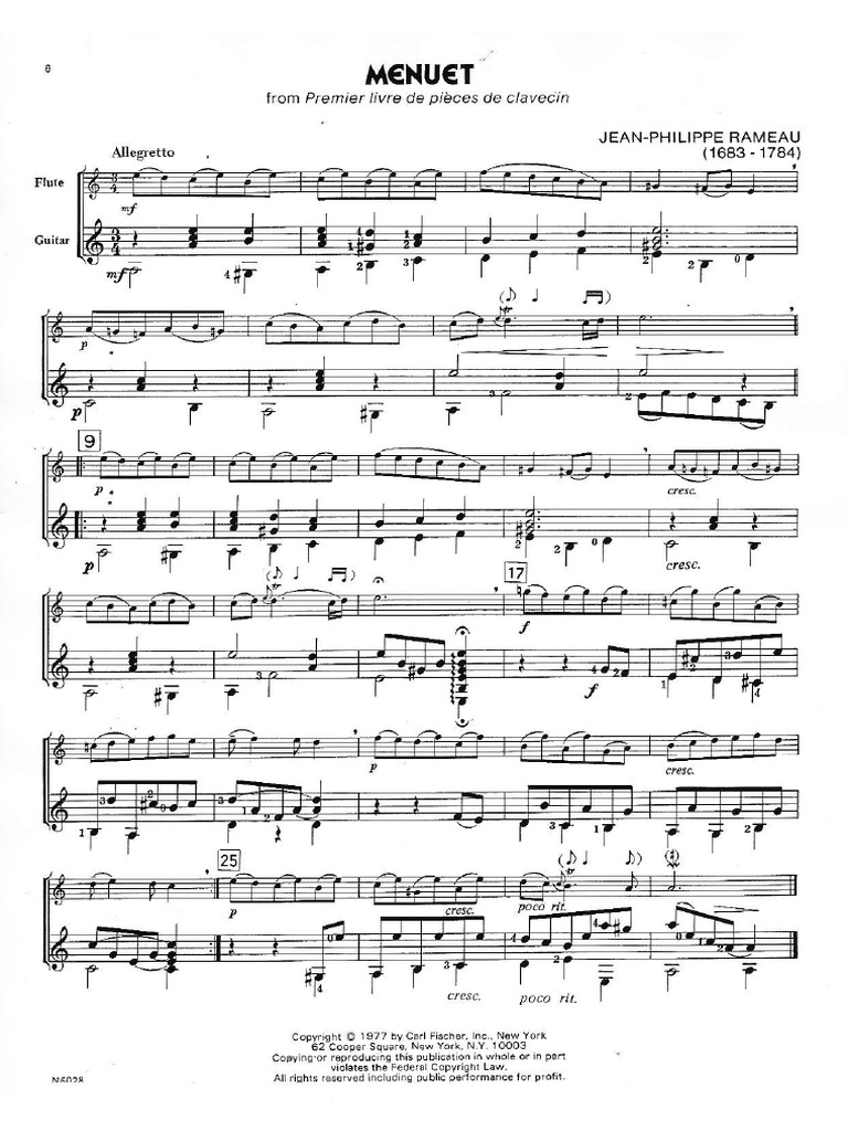 Menuet (J.P. Rameau) (Guitar & Flute) | PDF