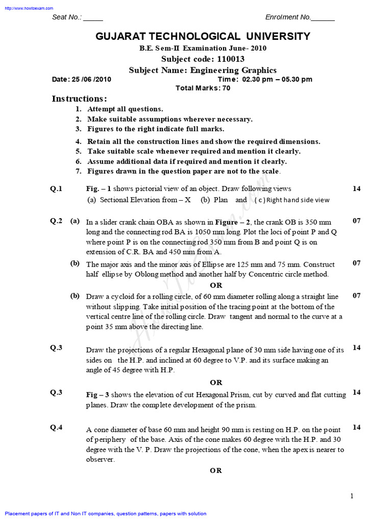 GTU Drawing Paper | PDF