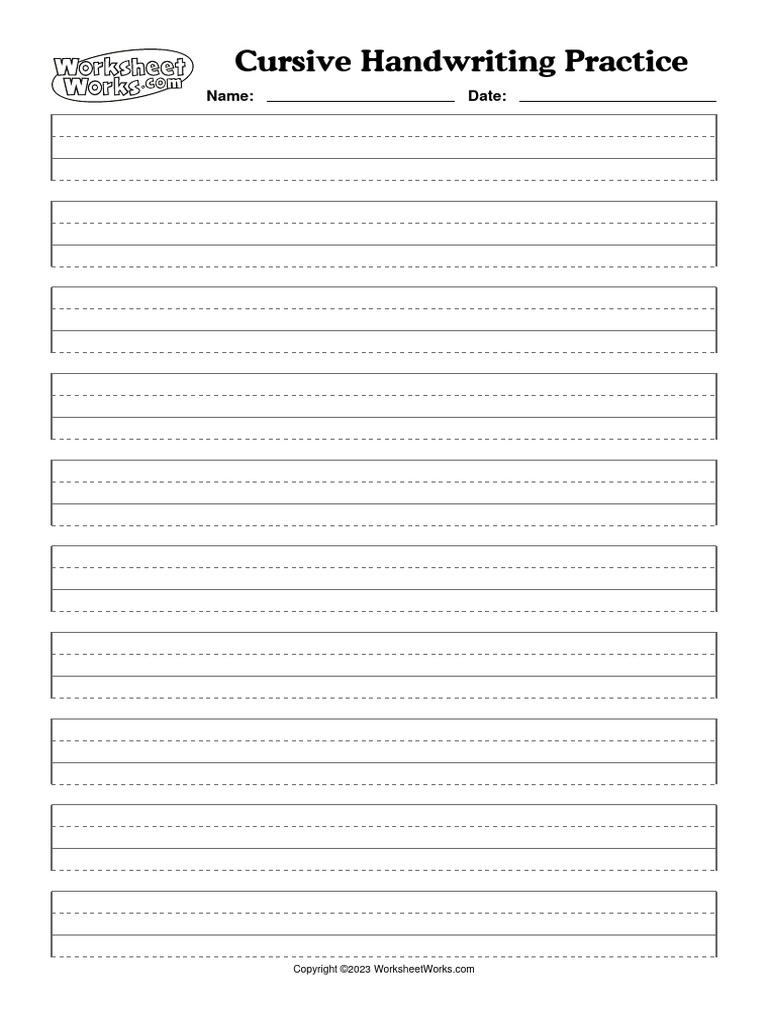 Cursive Handwriting Practice Worksheet | PDF