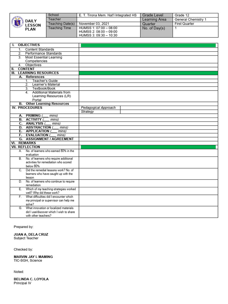 Daily Lesson Plan Template 4as | PDF Daily Lesson Plan Template 4as | PDF