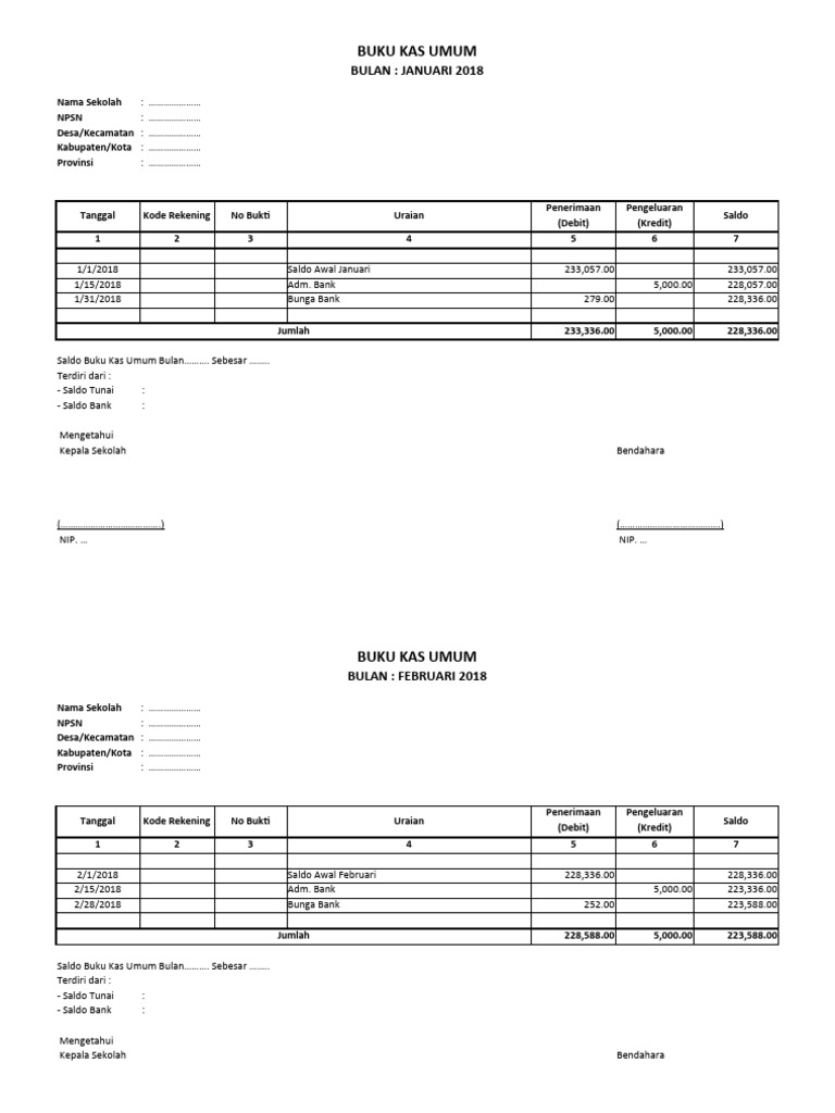 Contoh Pembukuan Lunas Bayar 2 | PDF