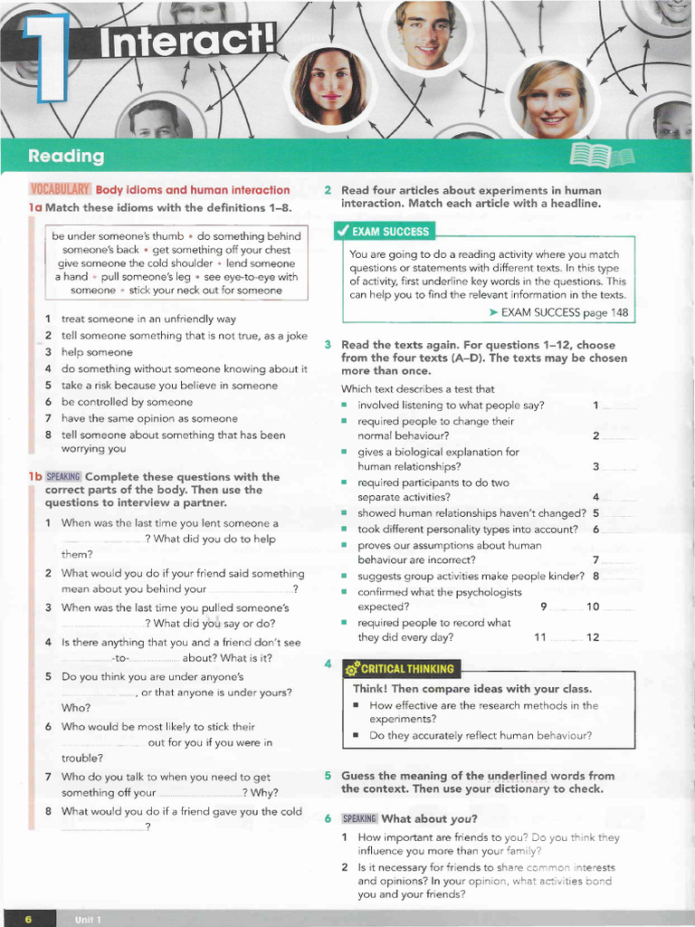 Gateway b2 Plus Unit1 | PDF | Communication | Body Language Gateway b2 Plus Unit1 | PDF | Communication | Body Language