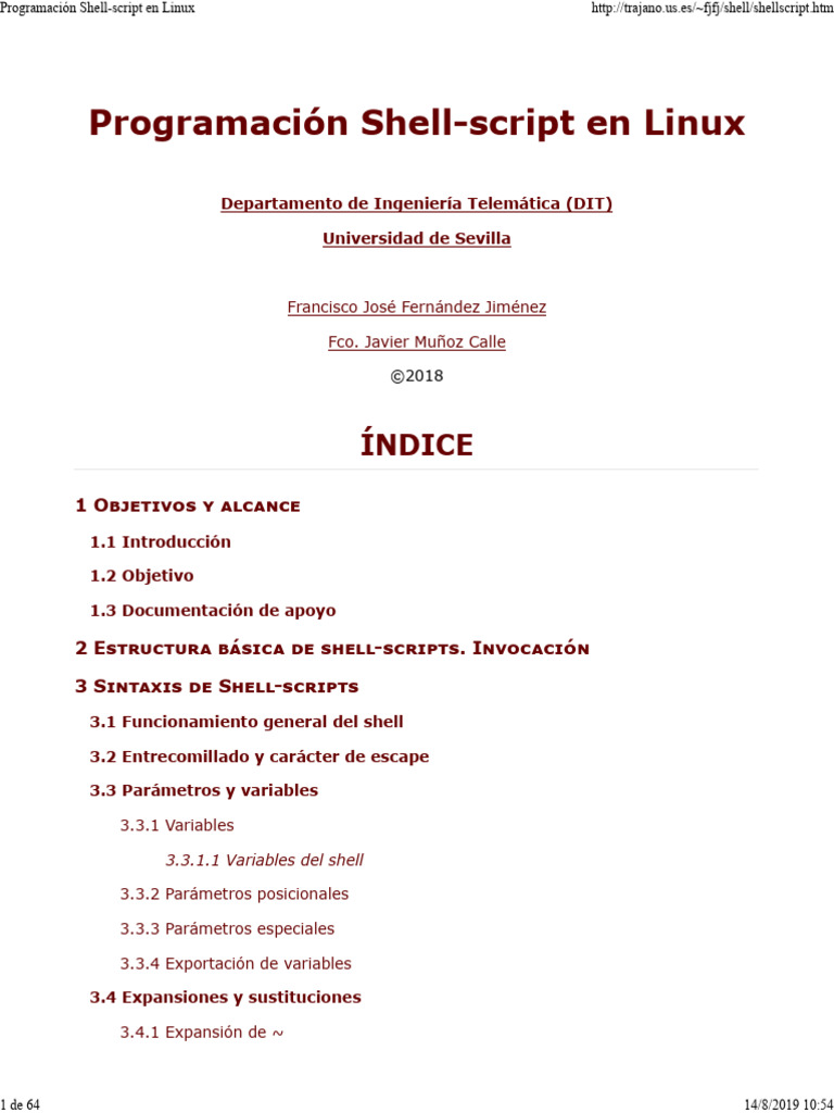 Programacion Shell | PDF | Interfaz de línea de comando | Software Unix Programacion Shell | PDF | Interfaz de línea de comando | Software Unix