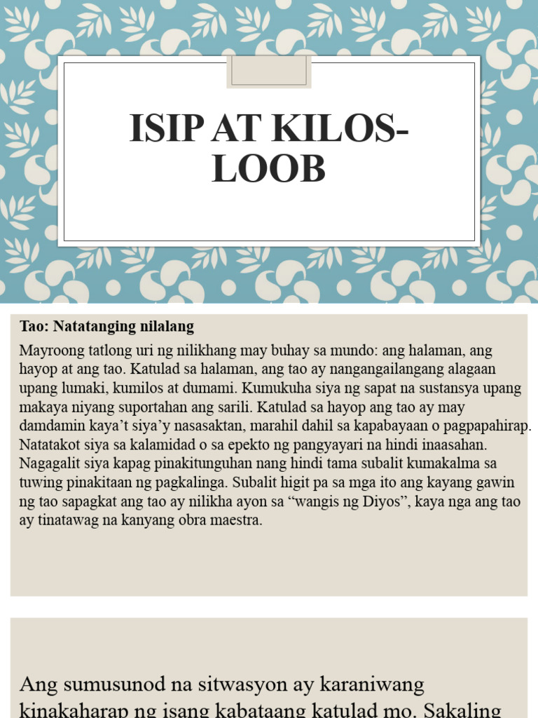 Isip at Kilos-Loob | PDF