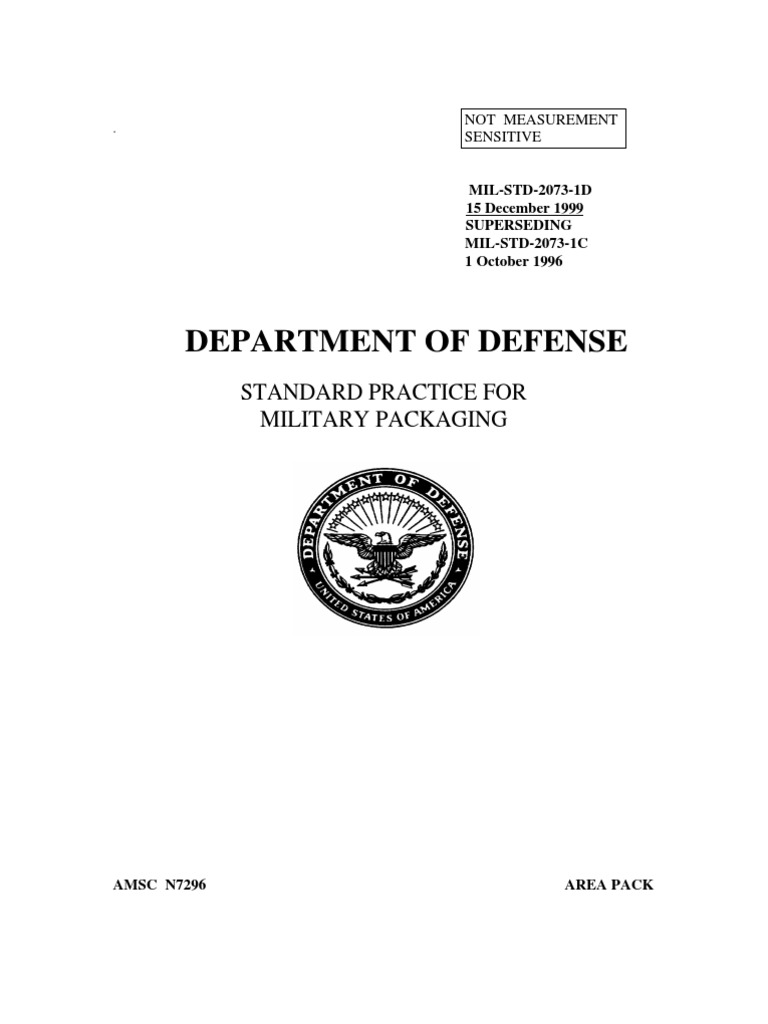 Mil STD 2073 1D | Packaging And Labeling | Specification (Technical ...