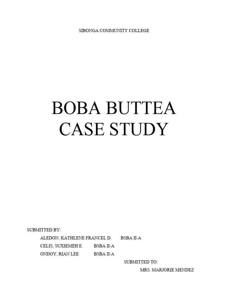 Boba Buttea Case Study 2 | Download Free PDF | Economies | Business