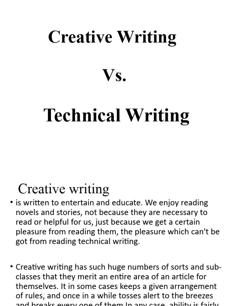 Creative vs. Technical Writing | PDF | Career & Growth