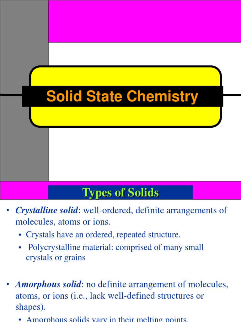 Solid State Chemistry | Crystal Structure | Crystal