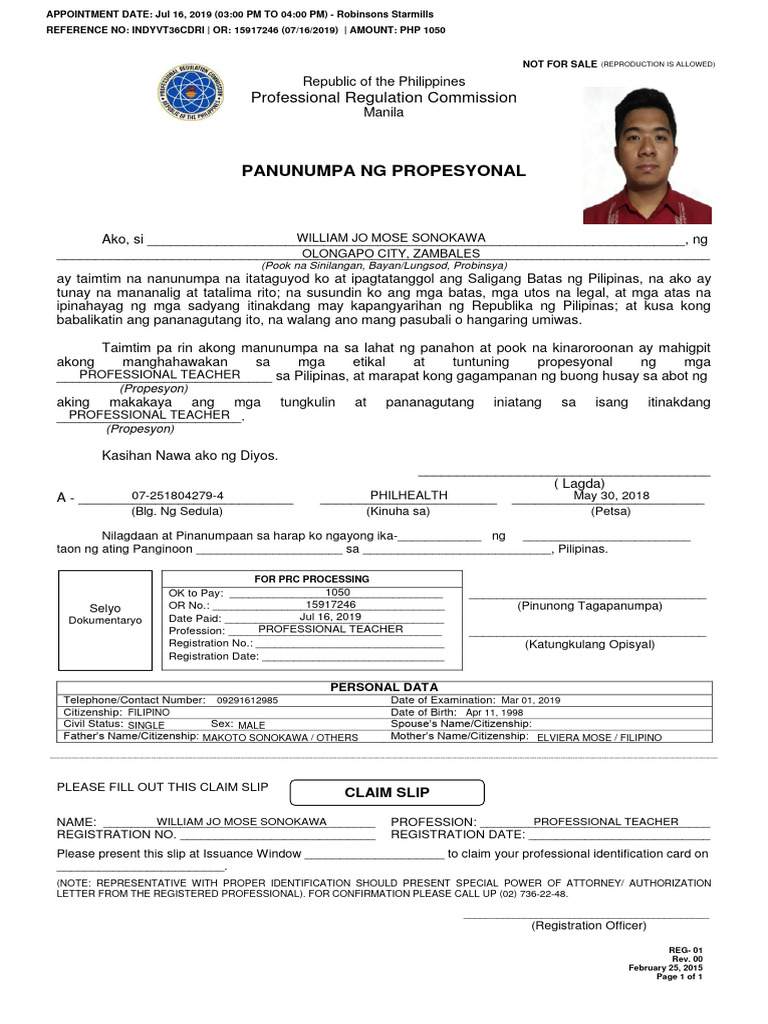 Panunumpa NG Propesyonal | PDF