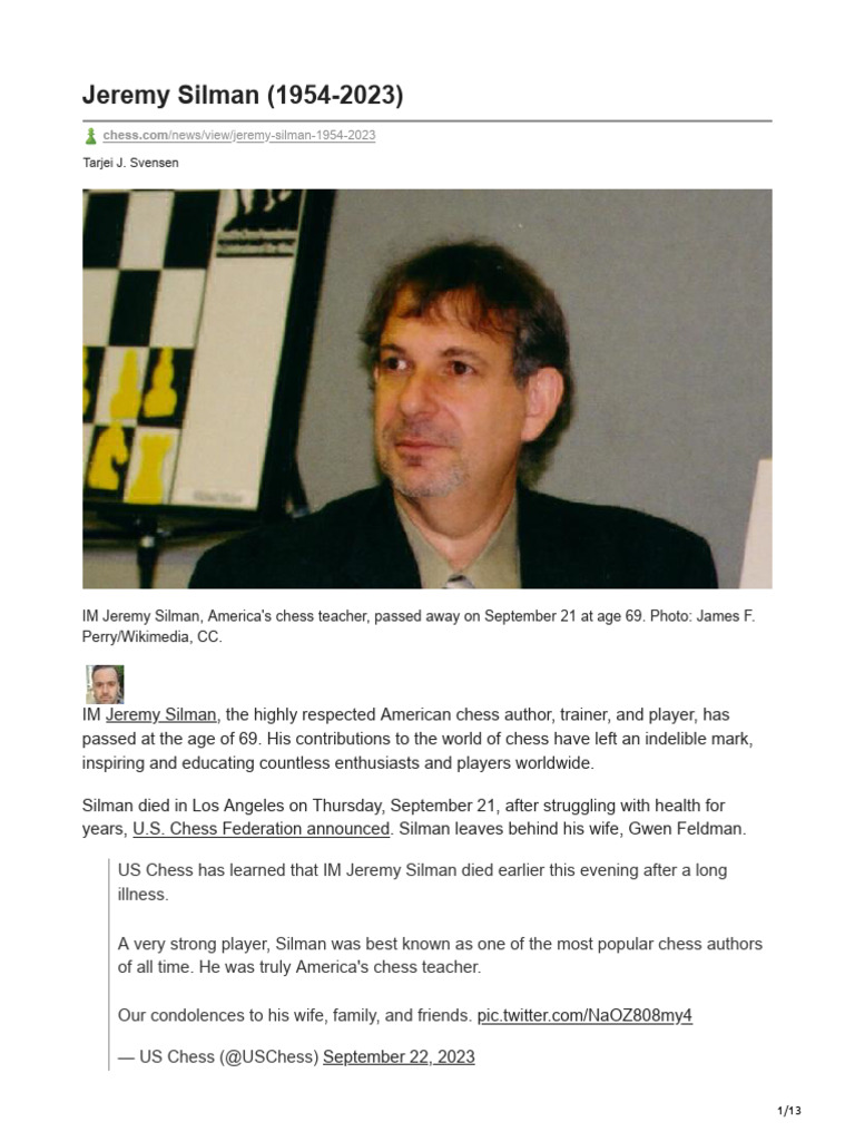 Jeremy Silman 1954 2023 | PDF