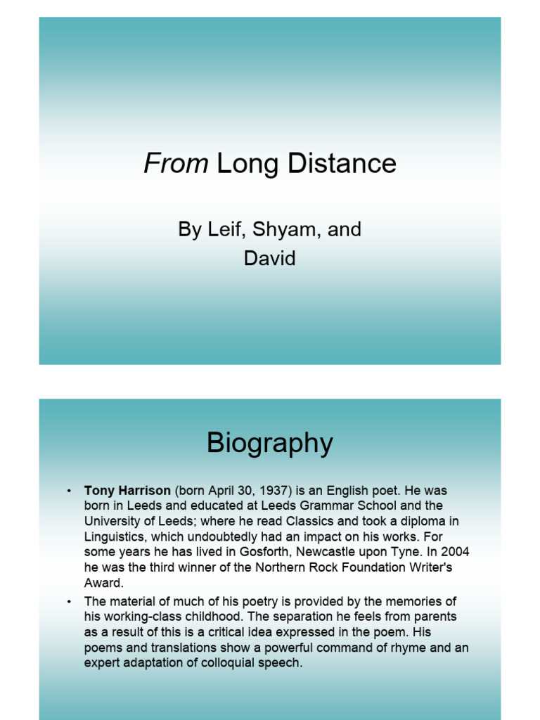 From Long Distance | PDF