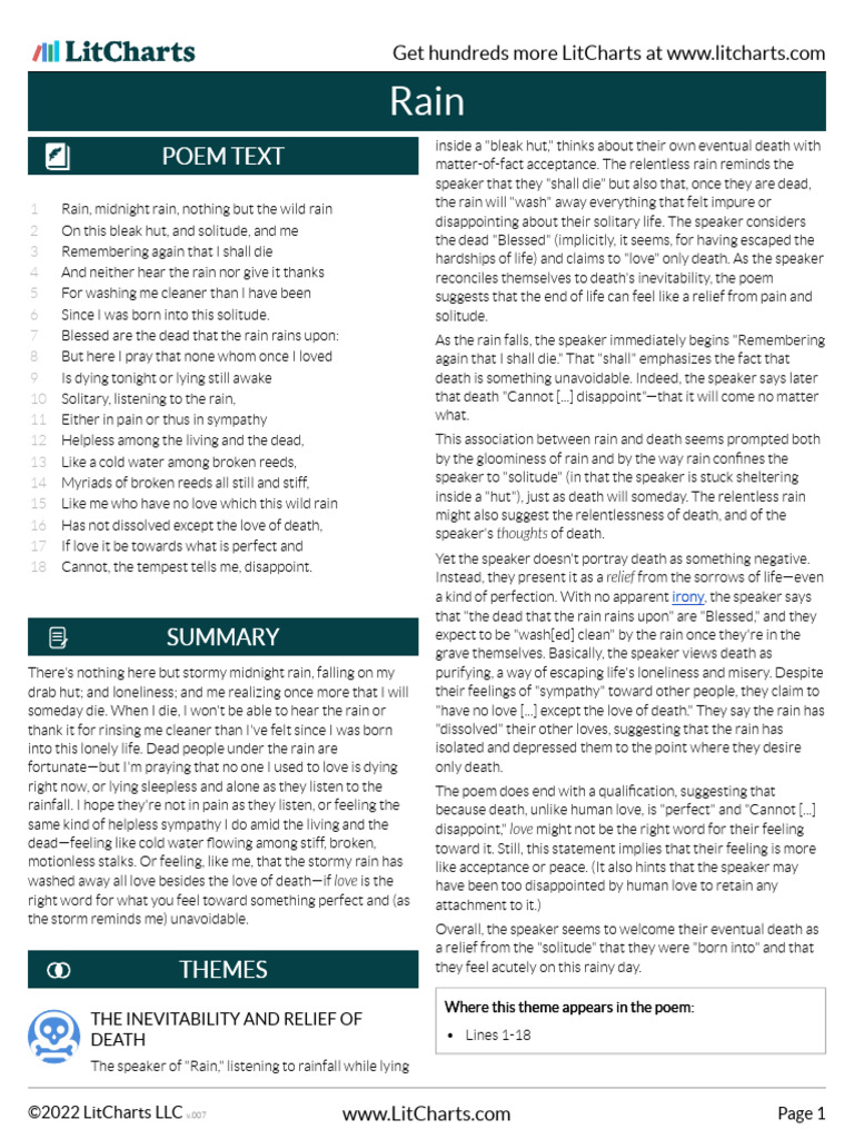 LitCharts Rain | PDF