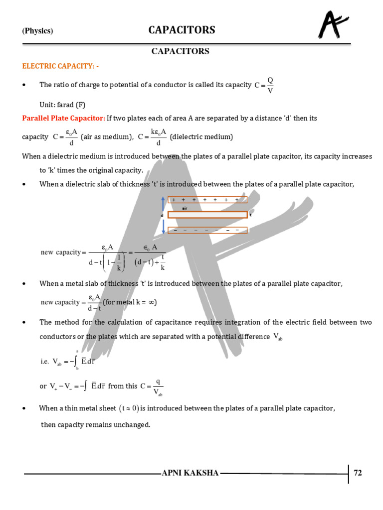 Sheet - 01 - Capacitor | PDF