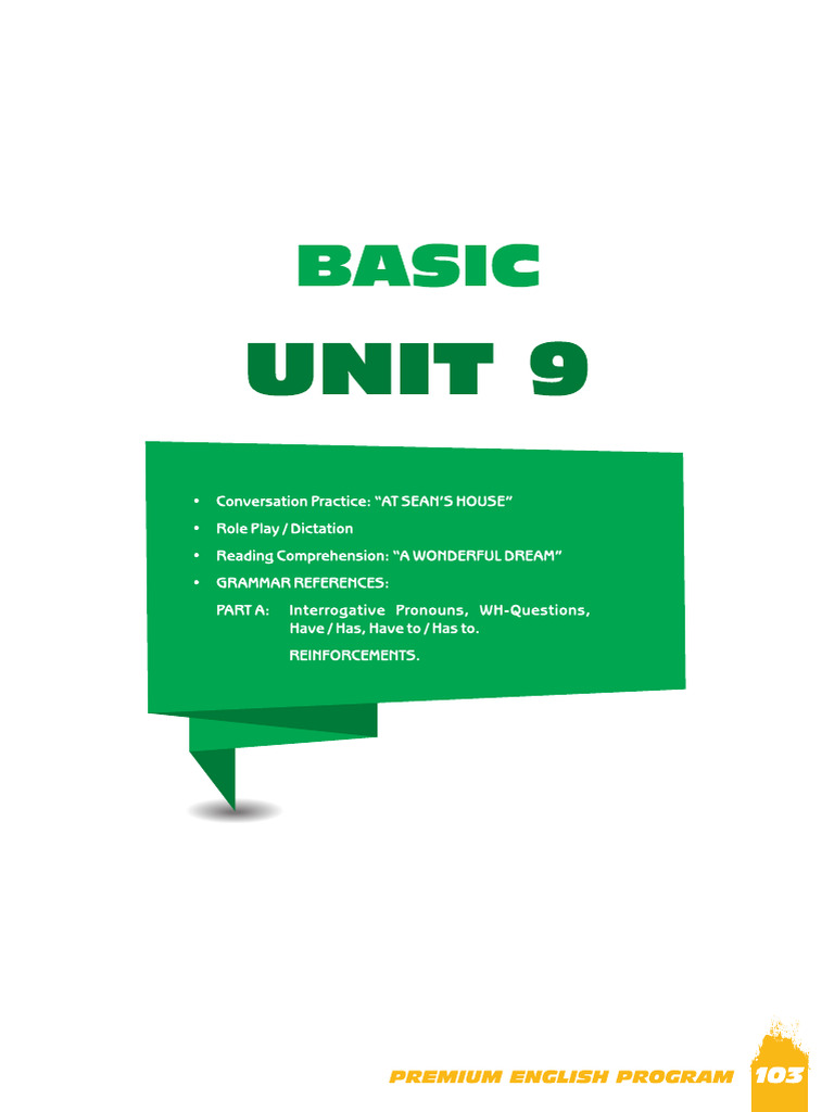 Basic Book - Unit09 Speak Up | PDF