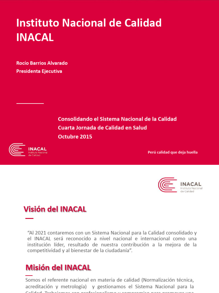 Inacal - Instituta Nacional de Calidad | PDF