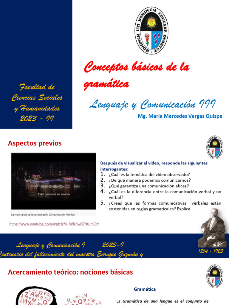 Conceptos Básicos de La Gramática | PDF