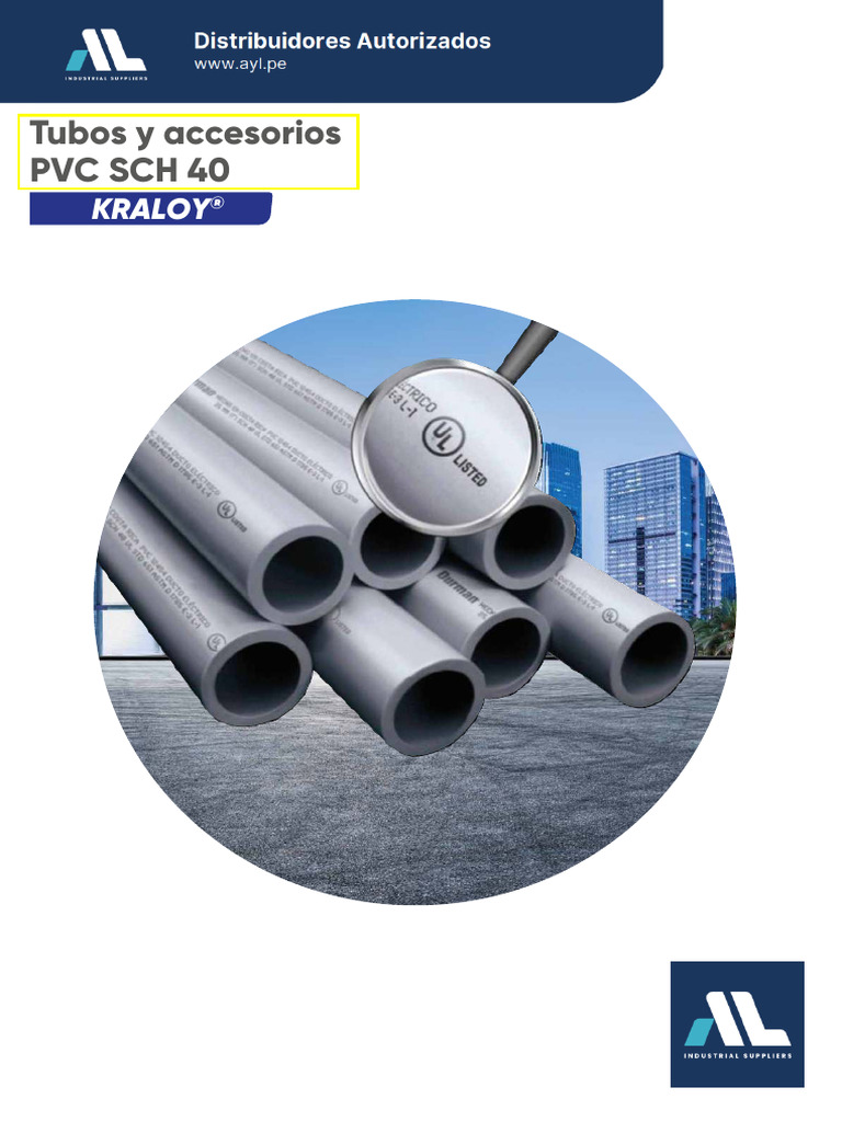 FT - Tuberias y Acc. PVC SCH40 - Kraloy | PDF | Procesos industriales ...