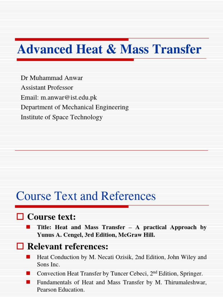 Advanced Heat and Mass Transfer | PDF