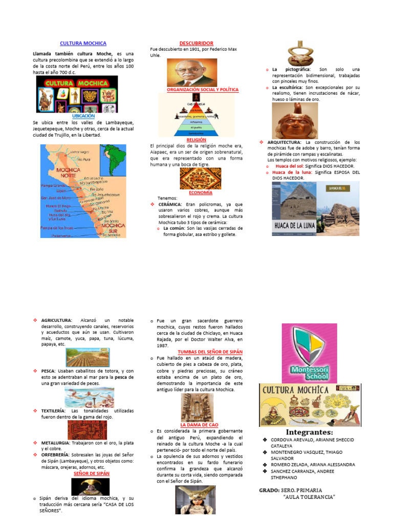 Triptico Cultura Mochica | PDF | Arqueología