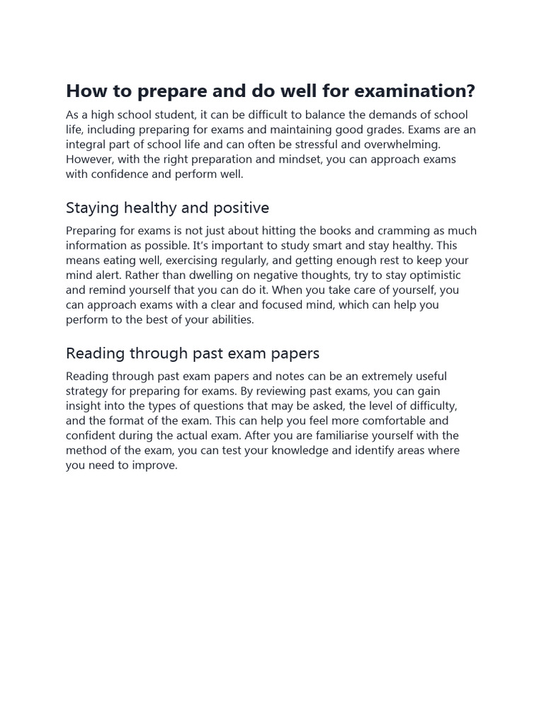Exam Preparation Strategies for Students | PDF