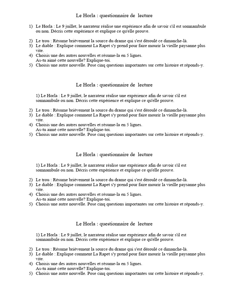 Le Horla | PDF