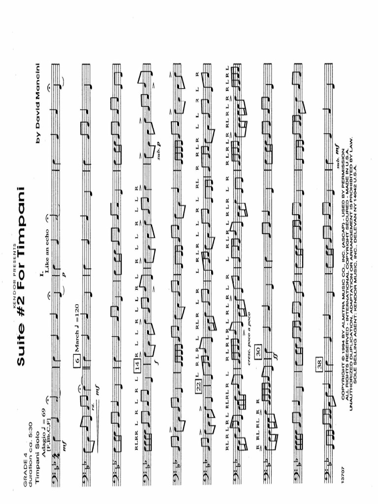 Suite II For Timpani - Daviv Mancini | PDF