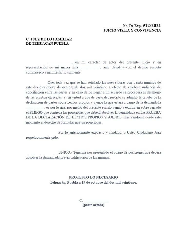 Declaración de Hechos Propios y Ajenos | PDF