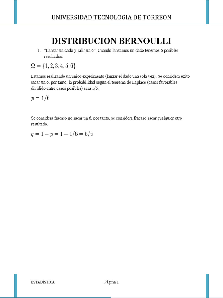 Distribucion Bernoulli | PDF