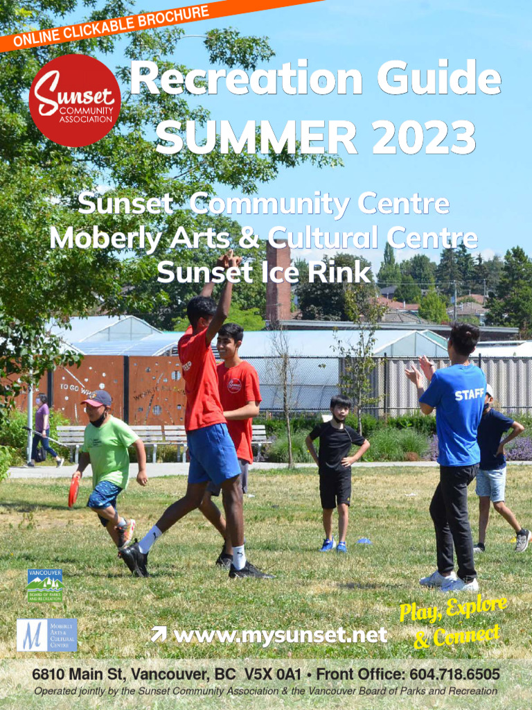 Sunset Community Centre Summer2023 Recreation Guide Pdf