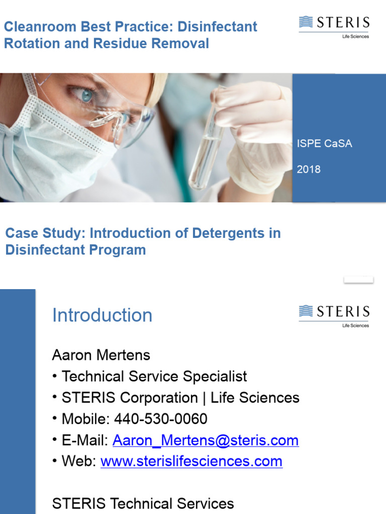 Case Study Introduction of Detergents Disinfectant Rotation, Residue ...