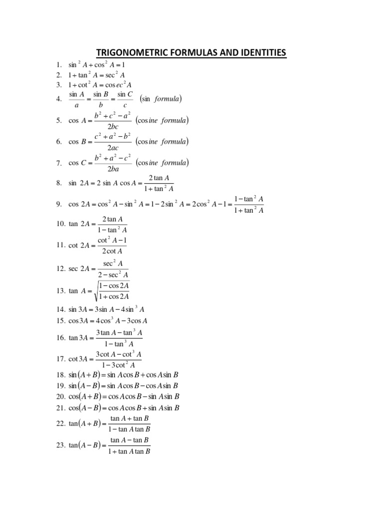 Trignometric Identities | PDF