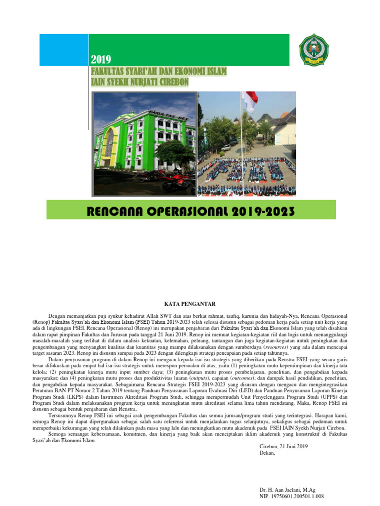 Buku Rencana Operasional Renop Kelembagaan Fakultas Dan Prodi Berbasis ...