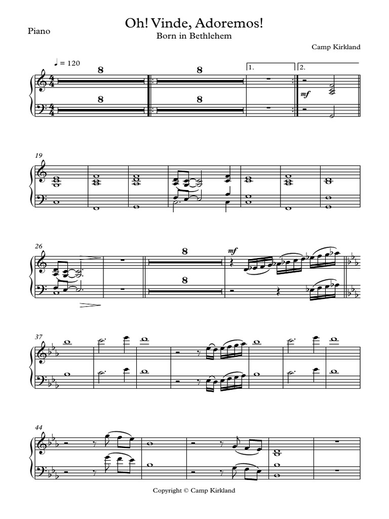 Born in Bethlehem (Oh! Vinde, Adoremos!) - Parts | PDF