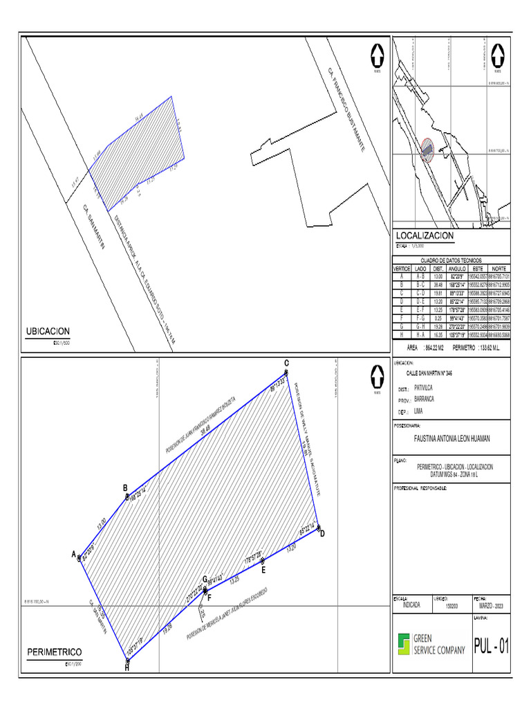 Plano Perimetrico, Ubicacion y Localizacion | PDF