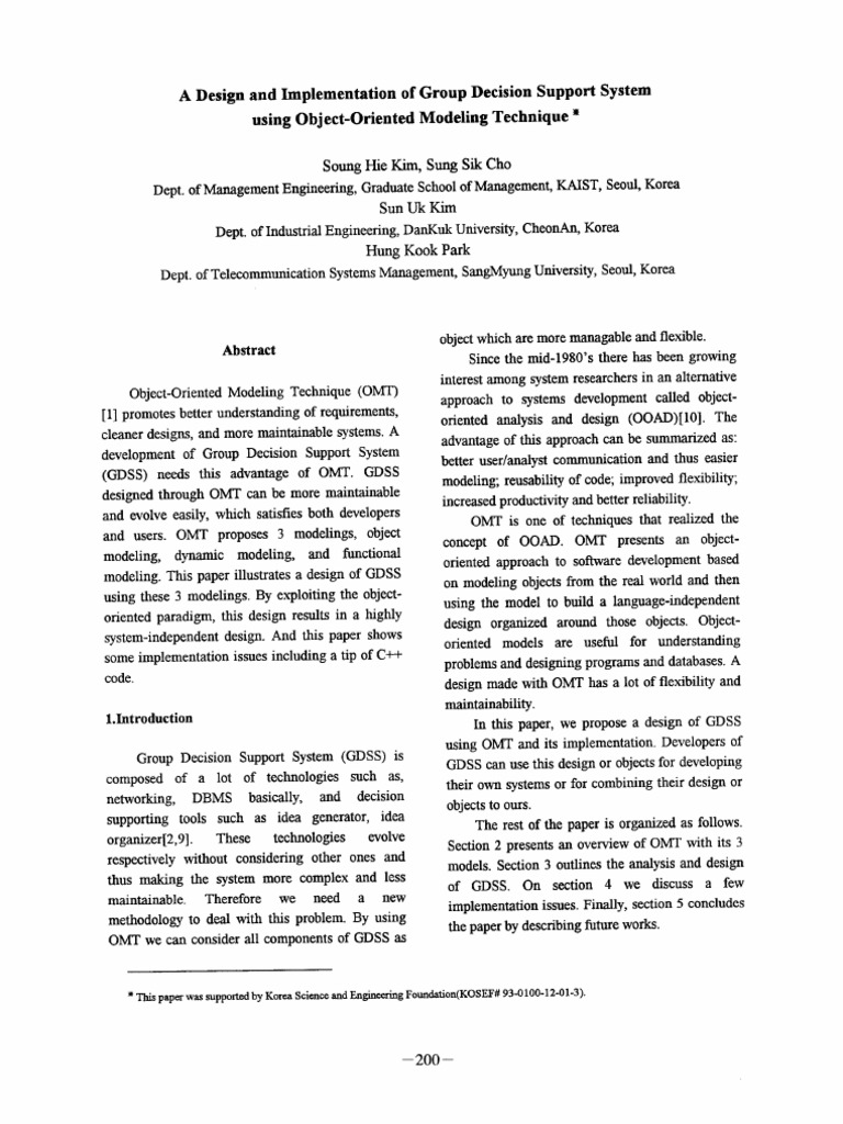 A Design And Implementation Of Group Decision Support System Using Object Oriented Modeling 7536