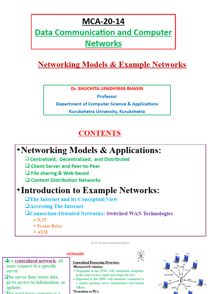 UNIT-I - PPT-3 - Network Models & Example Networks | PDF | Fiber To The ...