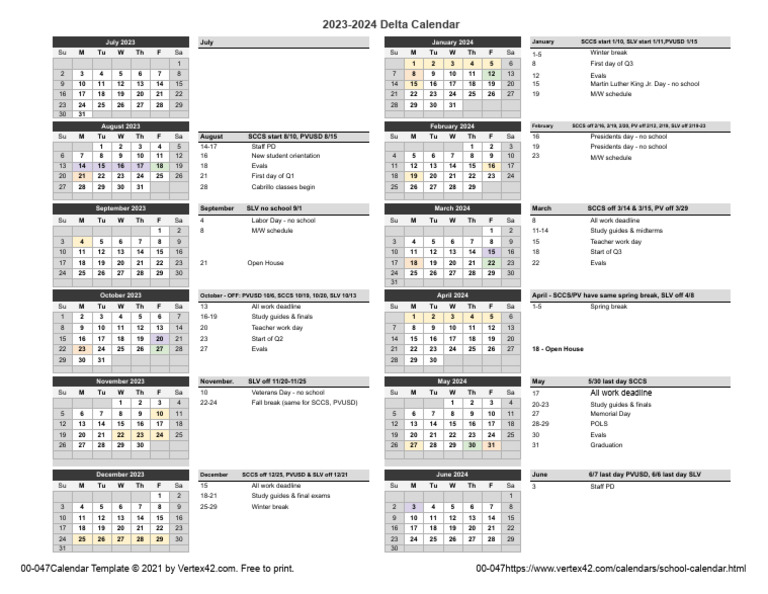 23-24 Delta Calendar Final | PDF