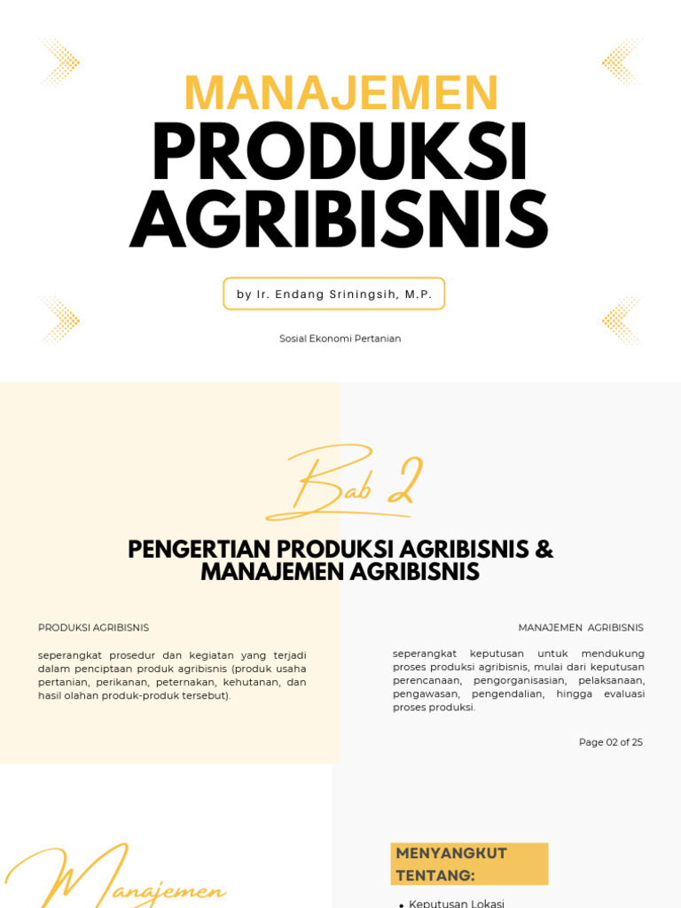 02 Manajemen Produksi Agribisnis | PDF