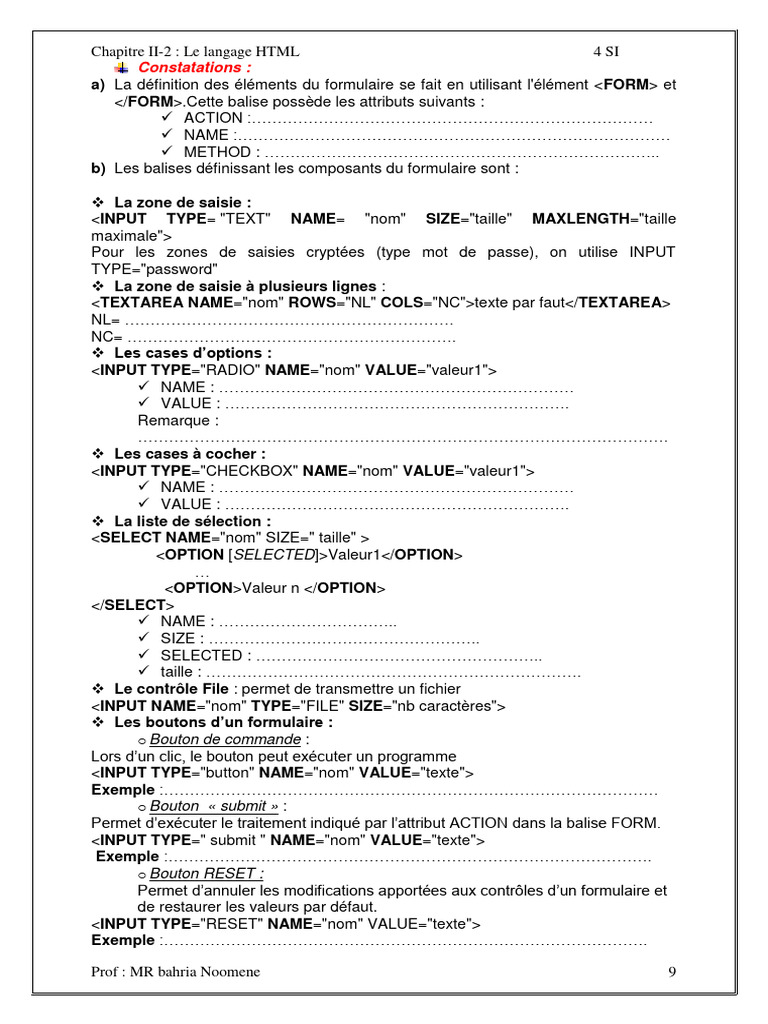 Les Formulaires | PDF