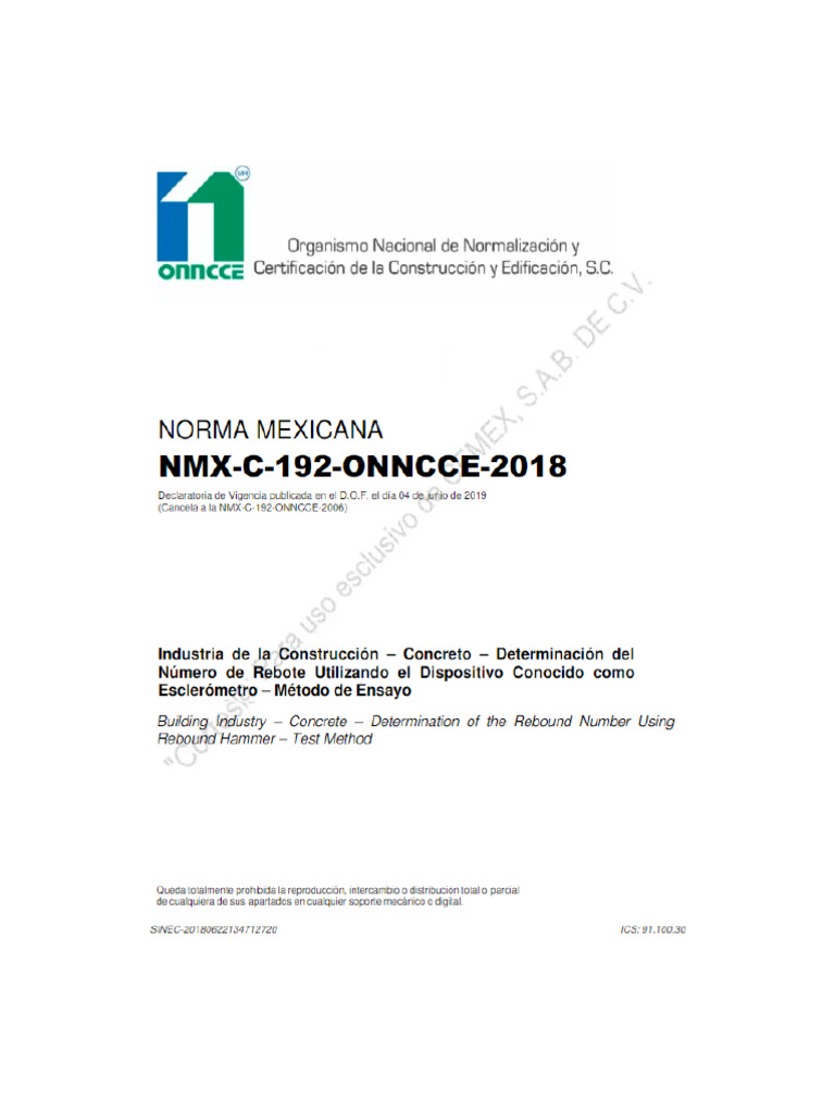 NMX C 192 Onncce 2018 | PDF